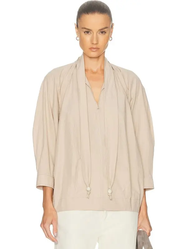 LEMAIRE Scarf Blouse - Greige