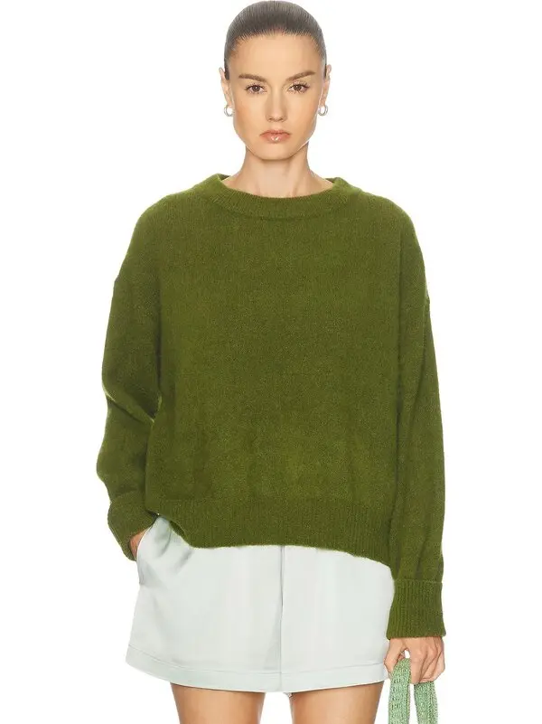 American Vintage Vitow Crewneck Sweater - Pesto Chine