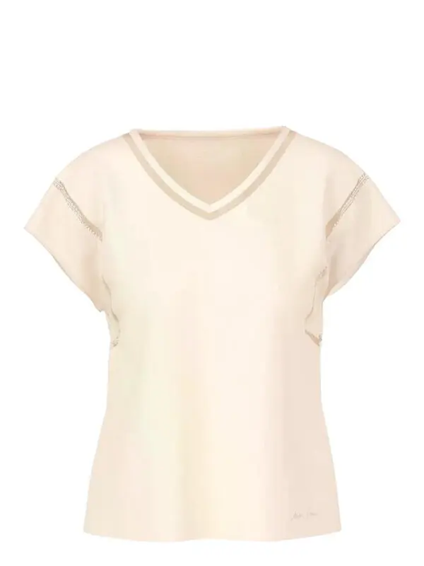MARCCAIN V-neck Cotton T-shirt - Neutrals