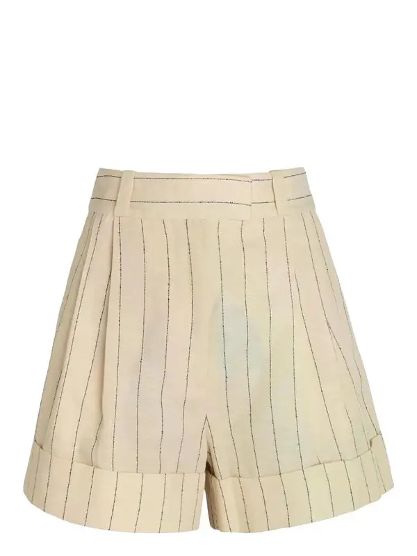 Rag & Bone Neila Striped Cuffed-hem Shorts - Neutrals