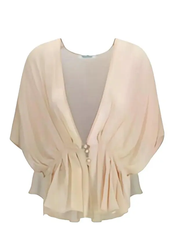 Max Mara Buttoned Pleated Blouse - Neutrals