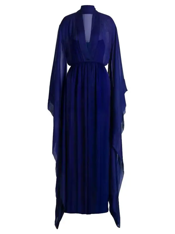 Alberta Ferretti Long-sleeve Maxi Dress - Blue