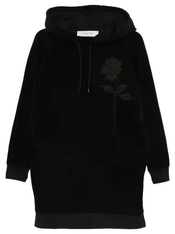 GOLDEN GOOSE Rose Hooded Mini Dress - Black