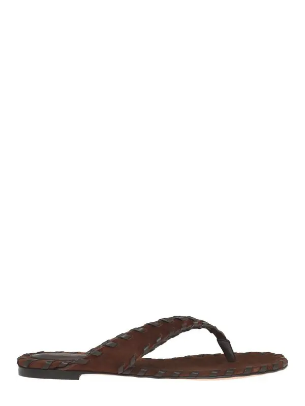 GIANVITO ROSSI Zaira Thong Flat - Brown - Suede