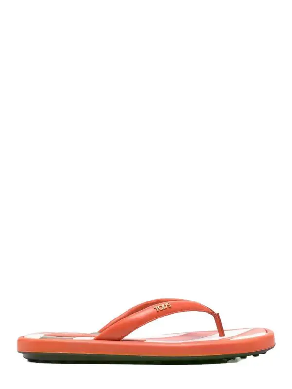 TOD'S Stripe Detail Flip Flops - Orange