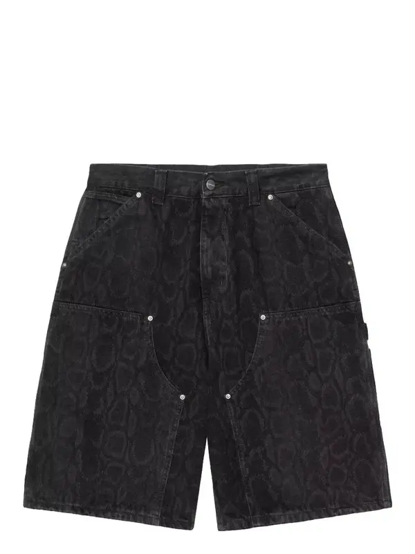 Carhartt Work In Progress Og Double Knee Snake Print Shorts - Grey