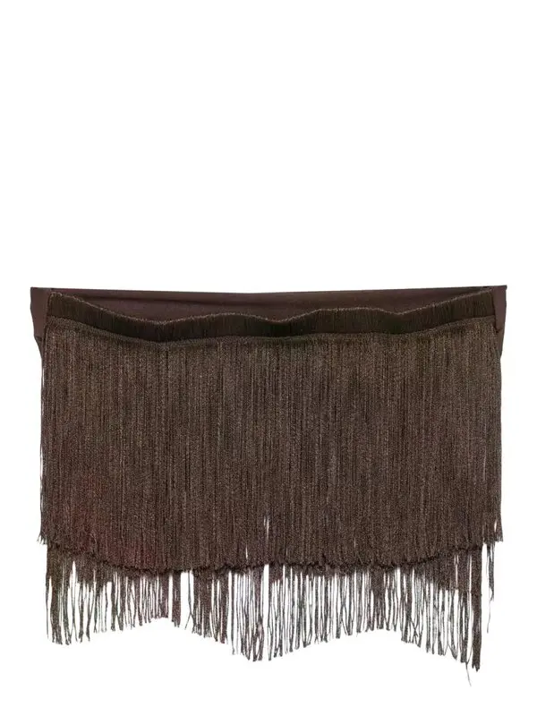 BLESS Dara Fringed Top - Brown