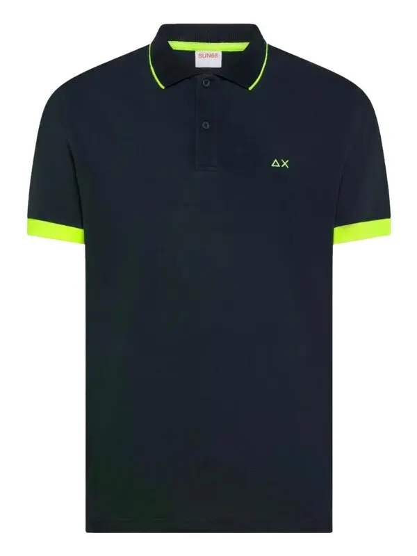 SUN 68 Piping-detail Short-sleeve Polo Shirt - Blue