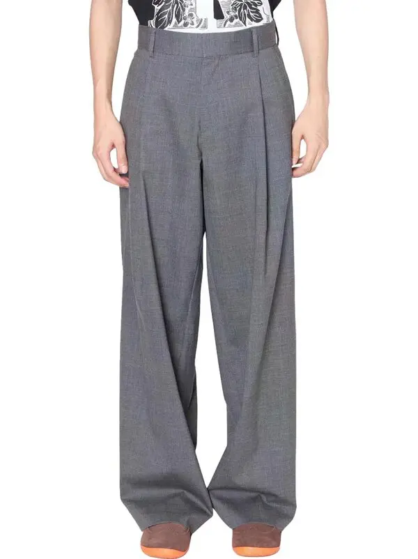 Kolor Pleated Wide Leg Trousers - Grey