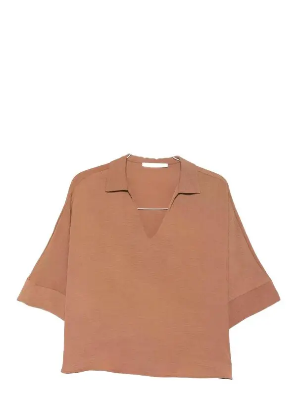 PHILIA LOFT V-neck Shirt - Brown