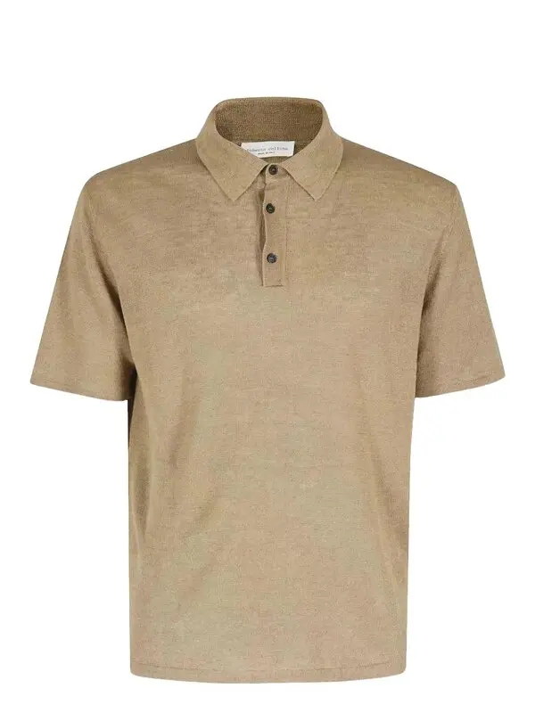 ROBERTO COLLINA Buttoned Polo Shirt - Neutrals