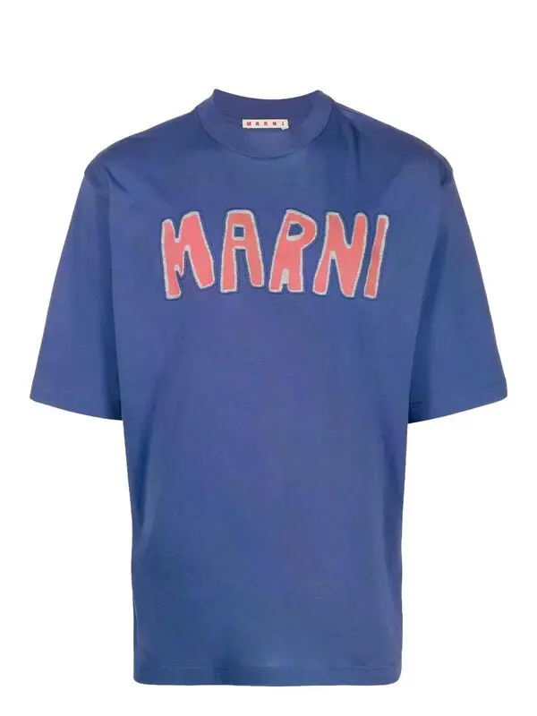 Marni Logo-print Short-sleeved T-shirt - Blue