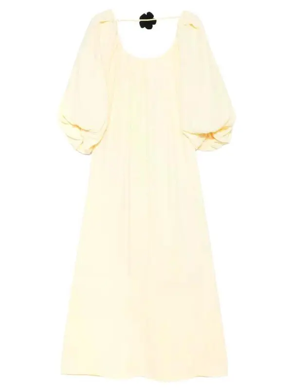 Stine Goya Gathered Puff-sleeve Maxi Dress - Yellow