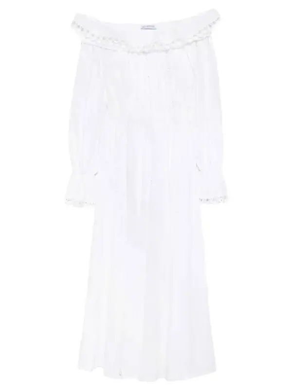 LES FILLES D'EVA Lace-trimmed Maxi Dress - White