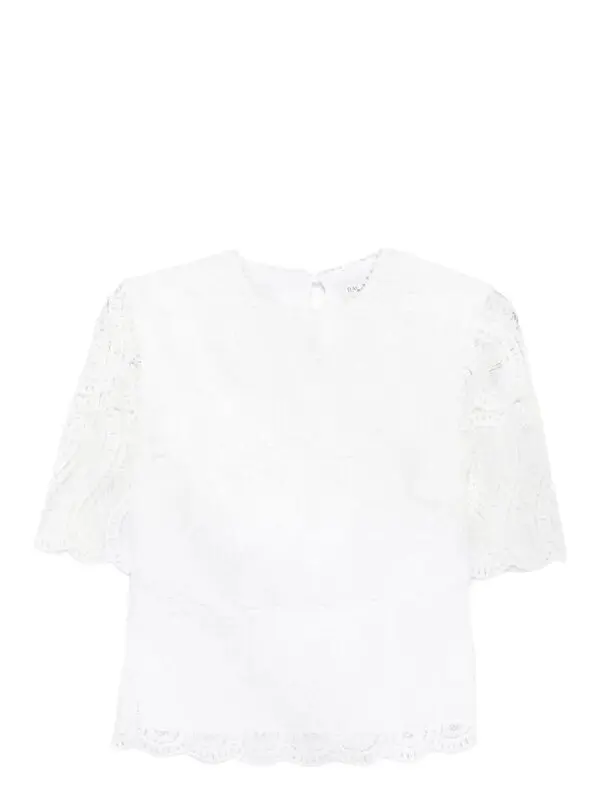 Raquel Diniz Lace Scalloped-hem Top - White