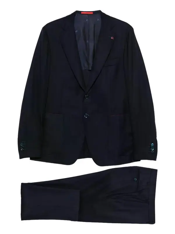 Isaia Buttoned-front Suit - Blue