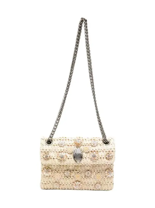 Kurt Geiger Floral-embellished Cross Body Bag - Neutrals
