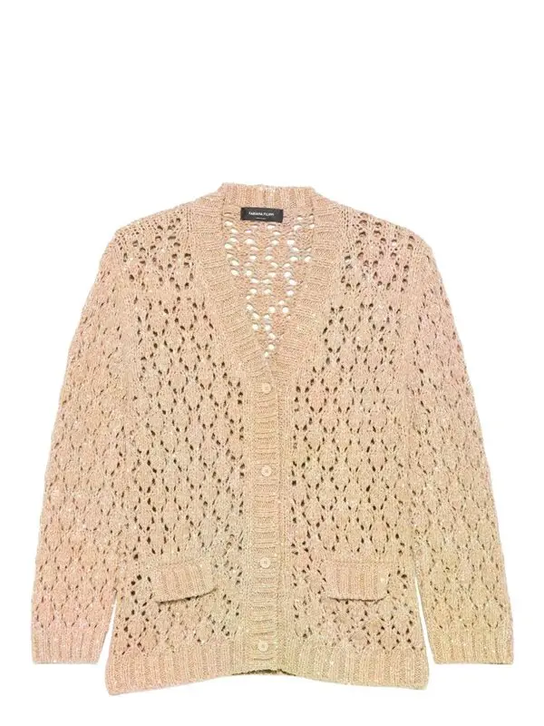Fabiana Filippi Openwork Flap-pockets Cardigan - Neutrals