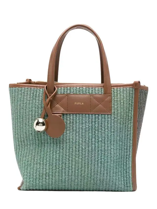 Furla Woven Top Handle Tote - Green