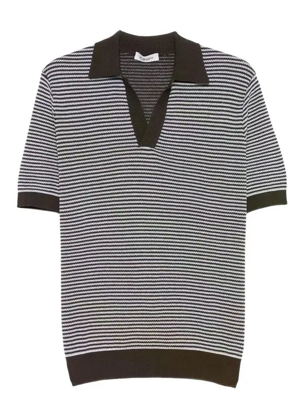 KANGRA Striped T-shirt - Brown