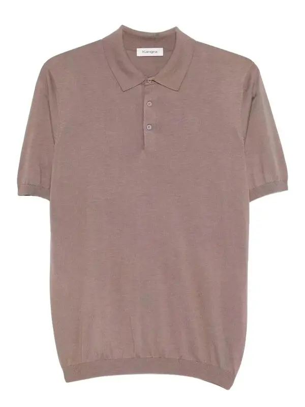 KANGRA Ribbed Polo Shirt - Neutrals