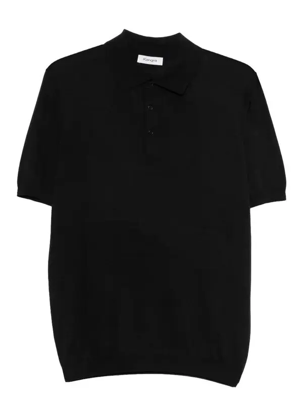 KANGRA Button Polo Shirt - Black