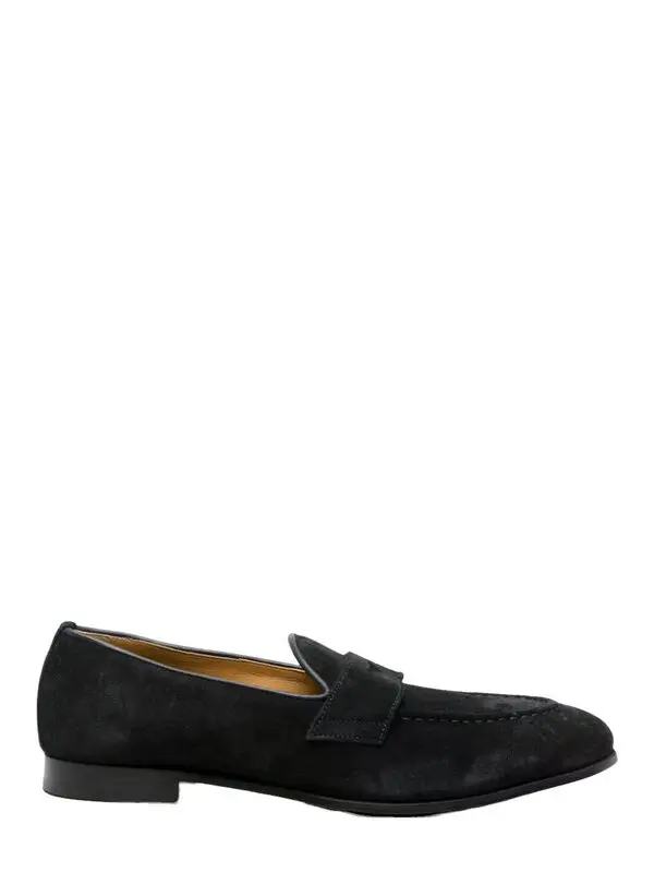 CALPIERRE Penny-strap Leather Loafers - Blue