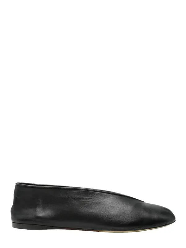 Moschino Leather Ballet Flats - Black