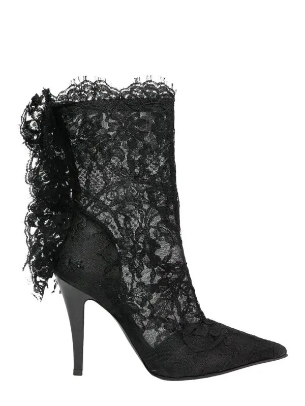 Alexander McQueen Heron Lace-trimmed Stiletto Boots - Black