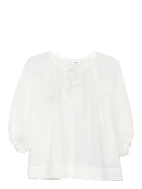 SAMSOE SAMSOE Samateran Tie-neckline Blouse - White