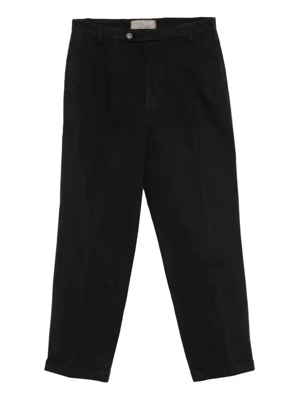 BONHEUR Pleated Trousers With Turn-up Cuffs - Black