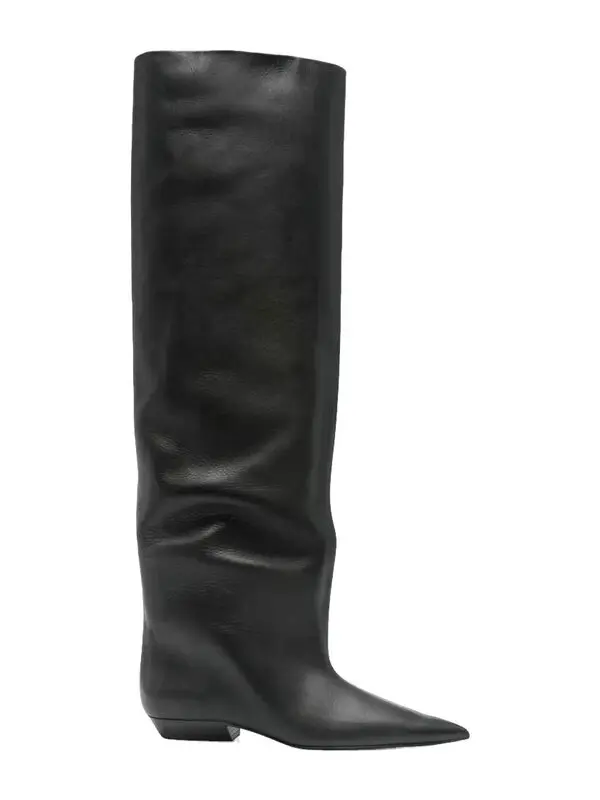 JIL SANDER Leather Knee-high Boots - Black