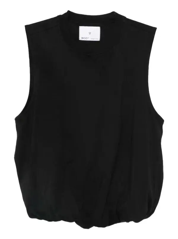WOC Villena Gathered Top - Black