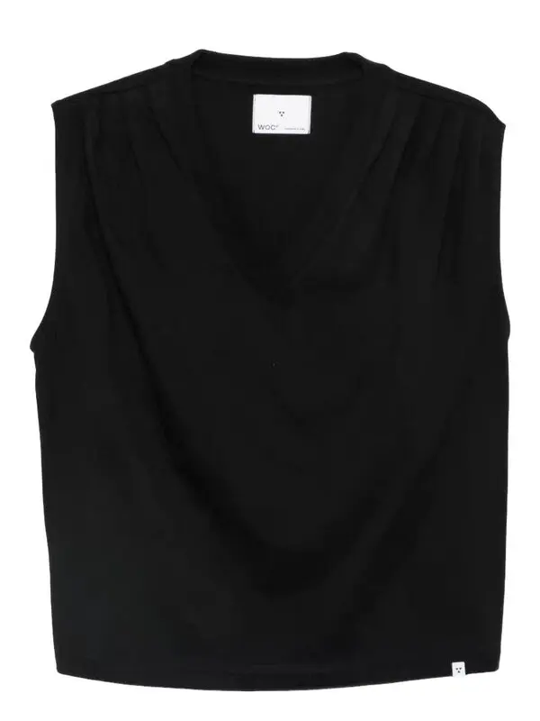 WOC Matera V-neck Sleeveless Top - Black