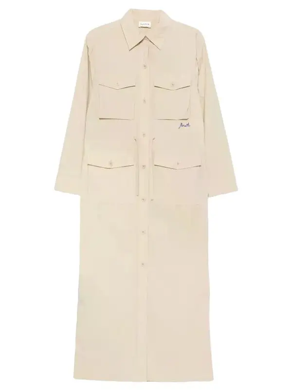 P.a.r.o.s.h Flap-pockets Midi Dress - Neutrals
