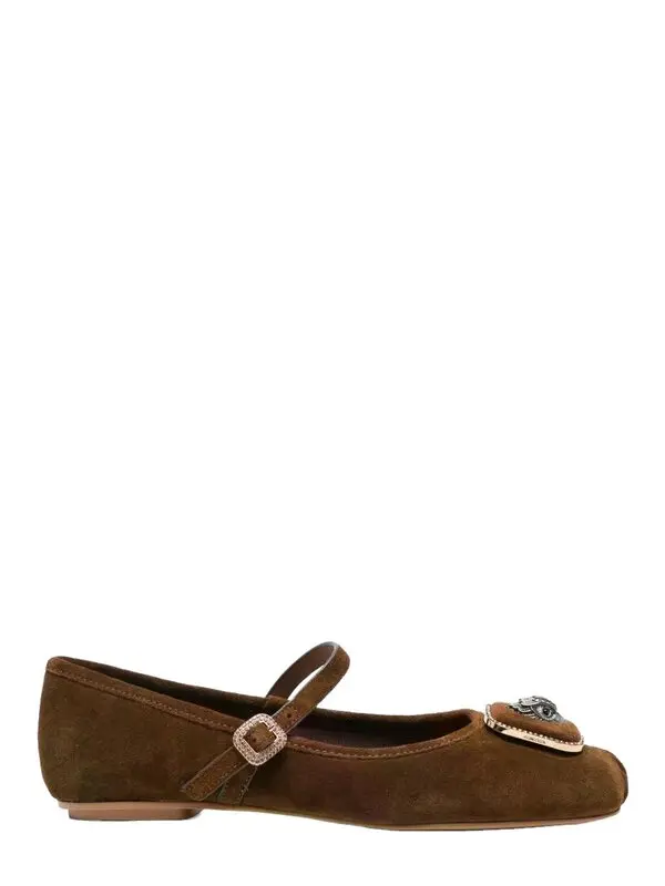 Kurt Geiger Pimlico Buckle Ballet Flats - Brown