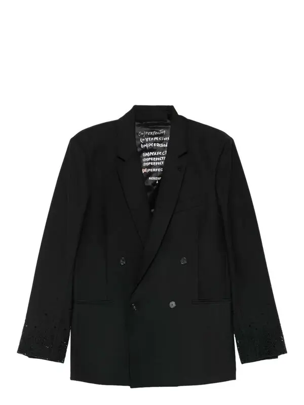 Patrizia Pepe Embellished Double-breasted Blazer - Black
