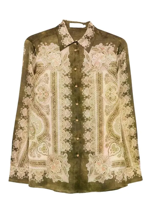 Zimmermann Luna Paisley Buttoned Shirt - Green