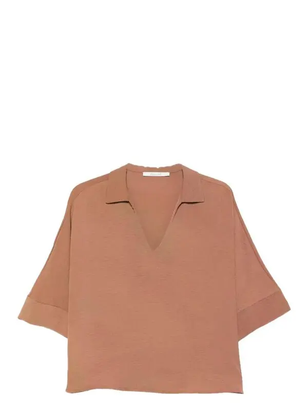 PHILIA LOFT V-neck Shirt - Brown