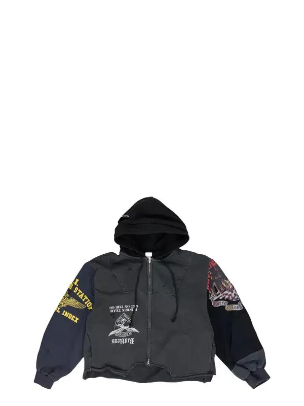 PROTOCOL INDEX Upside Down Zip-fastening Hoodie - Black
