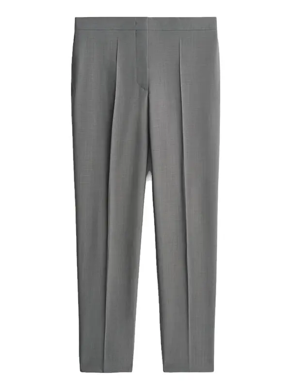 Cos Tailored Straight-leg Wool Pants - Gray