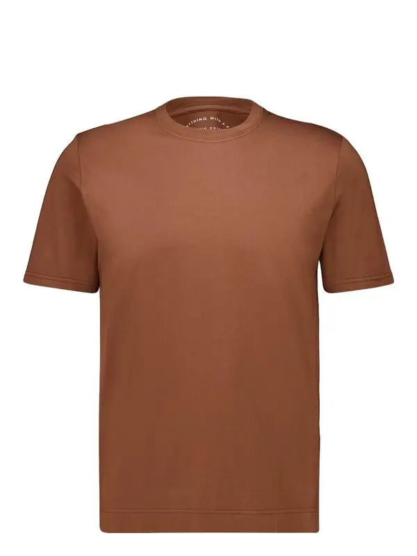 Fedeli Sienna Knitted Cotton T-shirt - Brown
