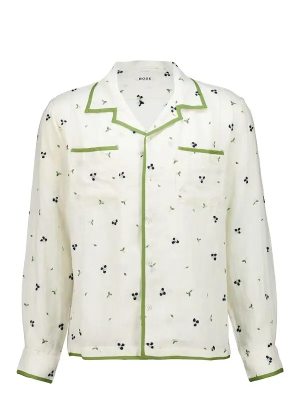 BODE White Blackberry Patch Long Sleeve Shirt - Multicolour