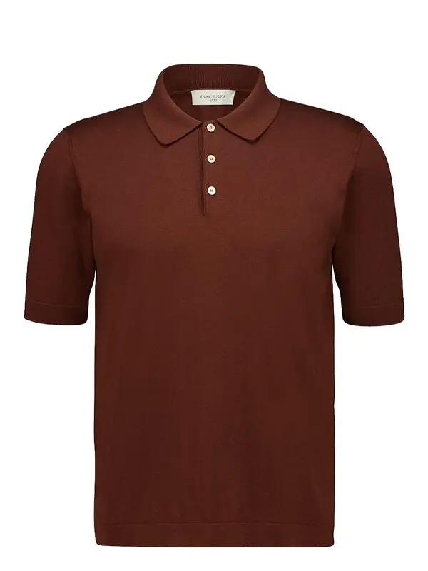 PIACENZA CASHMERE 1733 Chocolate Silk And Cotton Polo Shirt - Brown