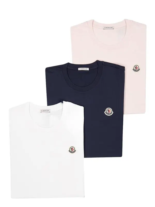Moncler Cotton Logo T-shirt Trio - Multicolour