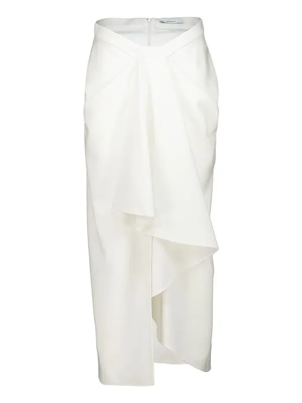 Givenchy Draped Wool Mohair Long Skirt - White