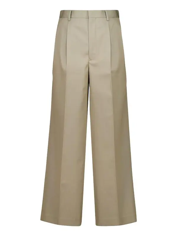 Auralee Wool Gabardine Pleated Trousers - Beige