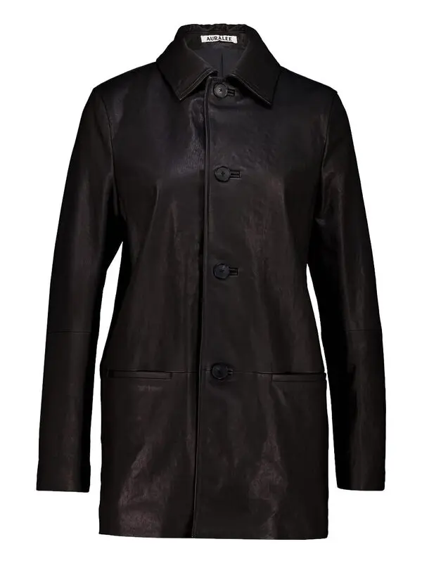 Auralee Textured Lamb Leather Blouson - Black