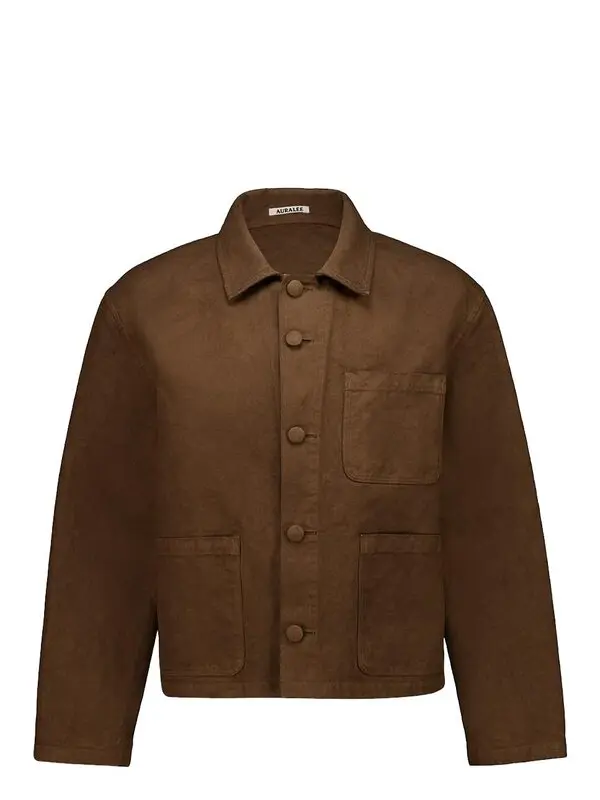 Auralee Garment-dyed Cotton Twill Jacket - Brown