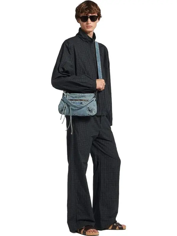 Balenciaga Tartan Cotton Track Jacket - Blue